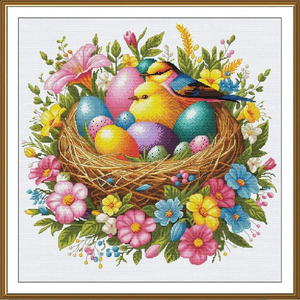 Counted Cross Stitch Kit Easter flowers DIY Nova Sloboda – DIY-craftkits