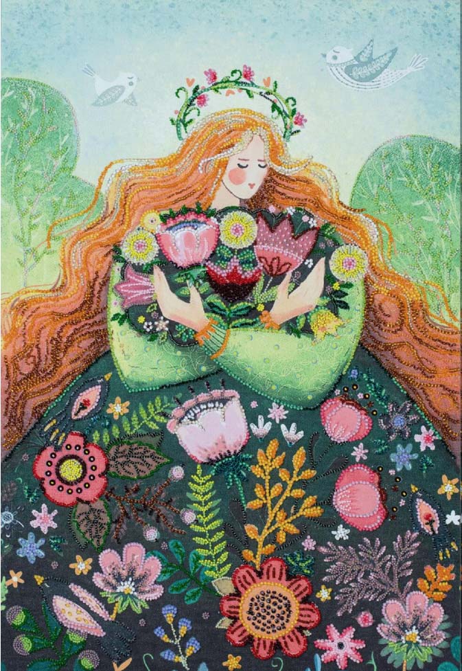 Bead Embroidery Kit Lady Spring DIY Abris Art – DIY-craftkits